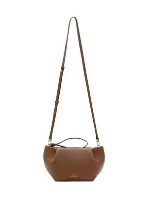 LA PORTEGNA Small Martita Leather Clutch Bag - Brown
