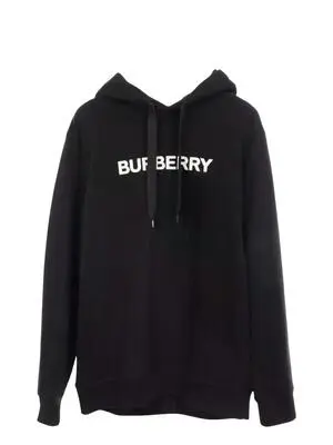 Burberry 2010s Logo Print Hoodie - Black