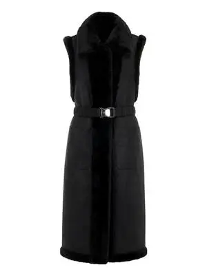 Liu Jo Faux-fur Trim Belted Jacket - Black