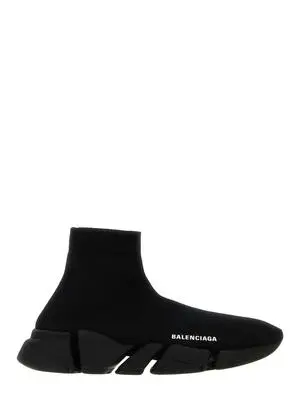 Balenciaga Speed 2.0 Stretch-knit Sock Sneakers With Logo Black