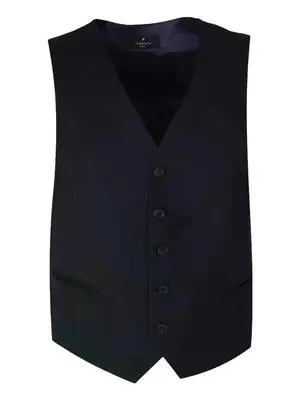TOMBOLINI V-neck Button-up Waistcoat - Blue