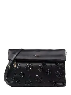 V°73 Kayla Floral-appliqué Jewel-embellished Shoulder Bag - Black