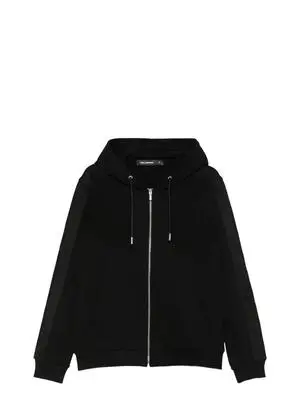 Karl Lagerfeld Logo-tape Zip-up Hoodie - Black