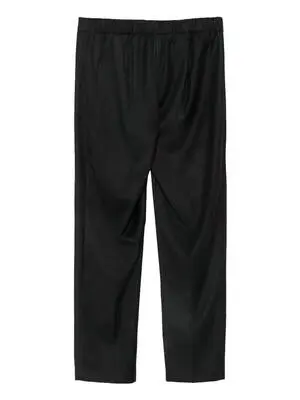 Marina Rinaldi Elasticated-waistband Pressed-crease Trousers - Black