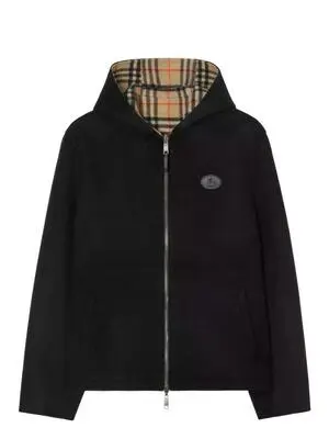 Burberry Reversible Wool Newport Hooded Jacket - Black