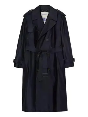 Burberry Long Silk Hoxton Trench Coat - Blue