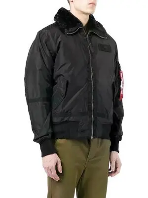 ALPHA INDUSTRIES Logo-patch Zip-up Jacket