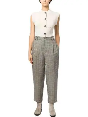 BRUNELLO CUCINELLI Houndstooth-pattern Pleated Trousers