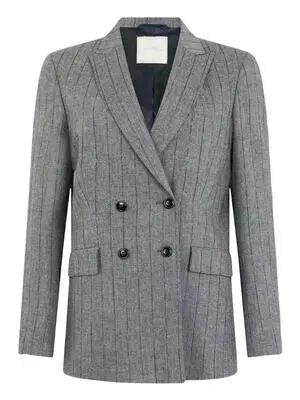 Brooks Brothers Double-breasted Pinstripe Blazer - Grey