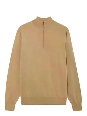 Brooks Brothers Half-zip Mock-neck Sweater - Neutrals