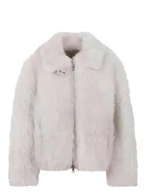 DESA 1972 Shearling Zip-up Jacket - Neutrals