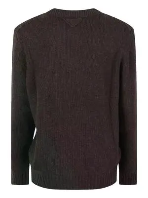 Prada Wool And Cashmere Crew-neck Sweater - Brown
