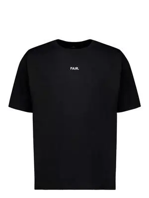 FAIR Logo-embroidered Oversize T-shirt - Black