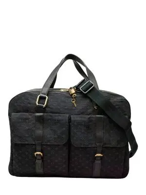 LOUIS VUITTON 2002 Monogram Mini Lin Claudine Duffle Bag Travel Bag - Blue