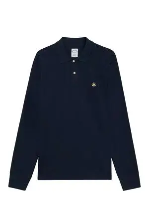 Brooks Brothers Supima Logo-embroidered Long-sleeve Polo Shirt - Blue