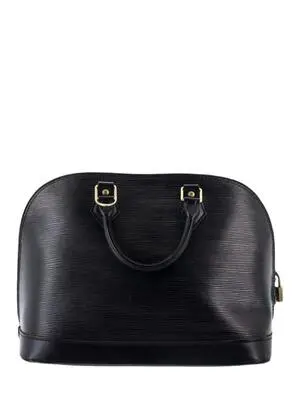 LOUIS VUITTON Vintage Alma Handbag Epi Leather Pm Satchel - Black