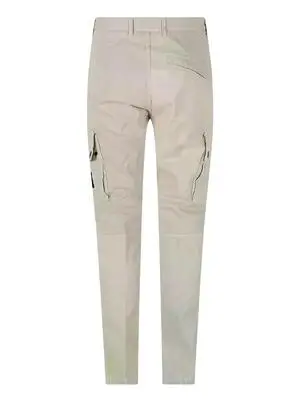 Stone Island 3100034 Stretch Organic Broken Twill Cotton 'old' Effect Slim-fit Cargo Trousers With Zip Hand Pockets - Neutrals