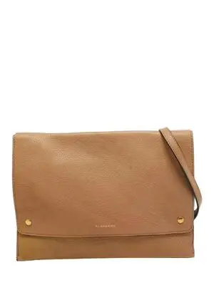 BURBERRY Double Side Flap Leather Crossbody Bag