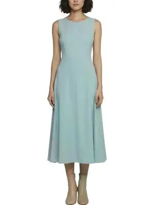Emporio Armani 2020 Sleeveless Fit-and-flare Midi Dress - Blue