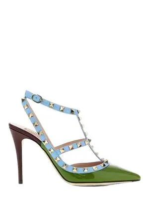 Valentino Garavani Rockstud Patent Leather Pumps Green