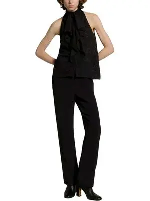 Alberta Ferretti Ruffled Lace Blouse - Black