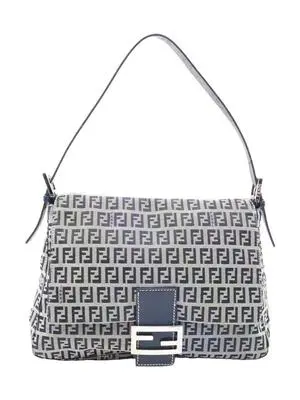 Fendi 2000s Zucchino Mamma Bucket Shoulder Bag - Grey