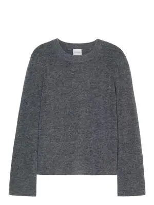 Closed Crew-neck Long-sleeve Sweater - Grey