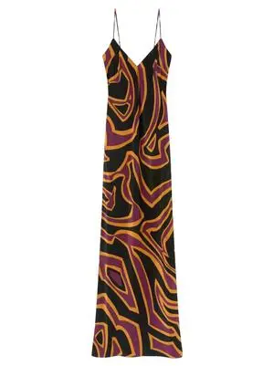 EMILIO PUCCI Labirinto-print Crêpe De Chine Maxi Dress