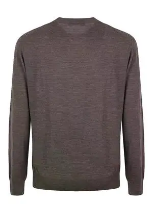 CRUCIANI Crew-neck Long-sleeve Sweater - Brown