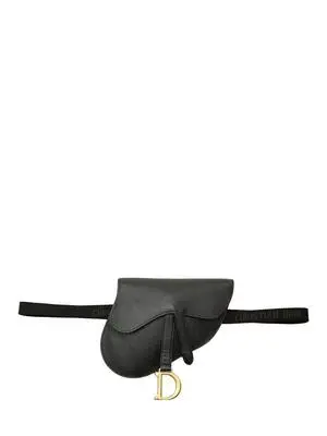 Dior 2019 Leather Saddle Belt Bag - Black