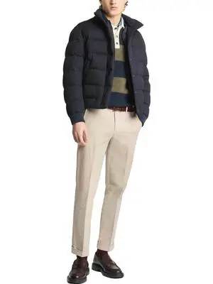 FAY Padded Jersey-front Bomber Jacket - Blue