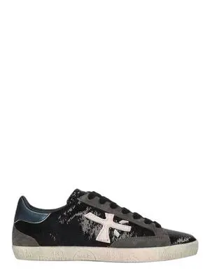 Premiata Steven Sequin-embellished Sneakers - Black