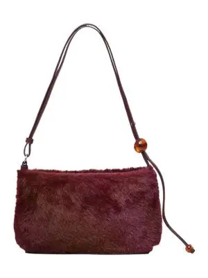 V°73 Faux-fur Shoulder Bag - Red