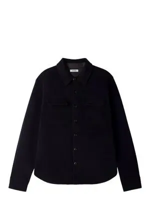 Sandro Boiled Wool Overshirt - Blue
