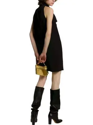 Alberta Ferretti Ruffled Halter-neck Mini Dress - Black
