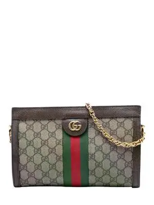 Gucci 2016-2026 Small Gg Supreme Web Ophidia Chain Crossbody Bag - Neutrals