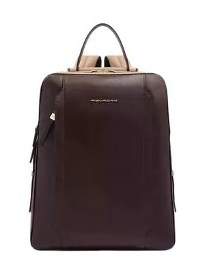 PIQUADRO Rfid-blocking Leather Laptop Backpack - Red