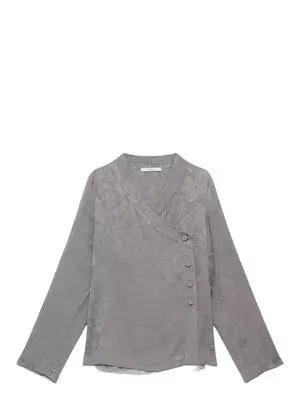 MALÌPARMI Damask-jacquard Wrap Shirt