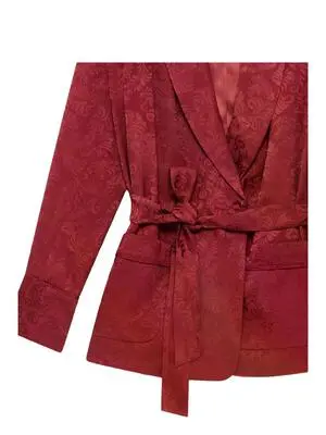Malìparmi Damask-jacquard Wrap Blazer Red