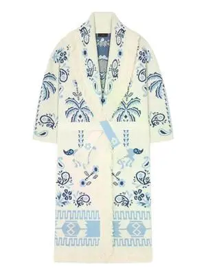Alanui Island Roots Foulard Belted Cardigan - Neutrals