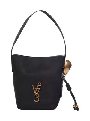 V°73 Azzurrite Logo-plaque Charm-detail Shoulder Bag - Black