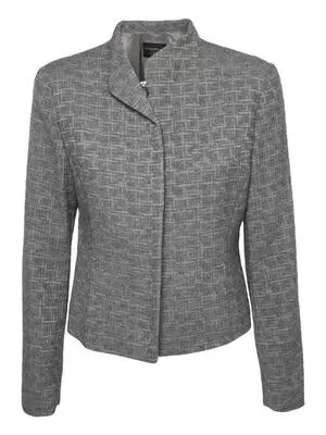 Emporio Armani Textured Zip-up Jacket - Grey