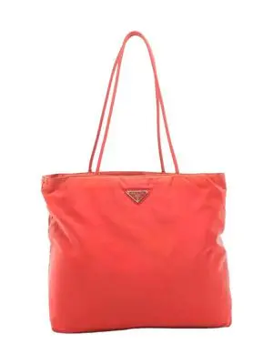 PRADA 2000s Triangle Logo Tote Bag
