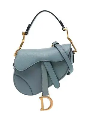 Dior 2022 Micro Goatskin Saddle Bag Satchel - Blue