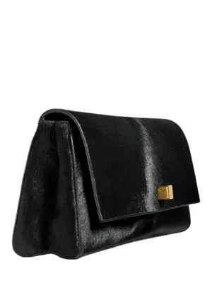 Khaite Audrey Leather Clutch Bag - Black