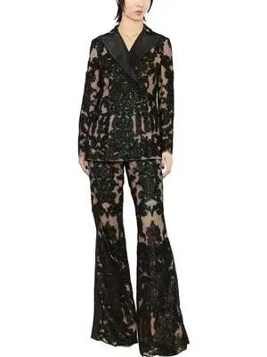 MOSCHINO Lace-overlay Flared Trousers