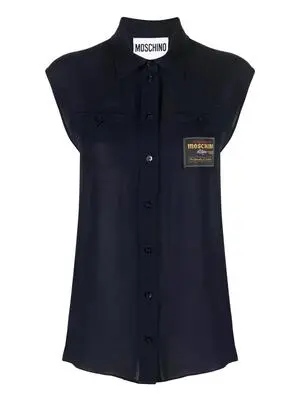 MOSCHINO Sleeveless Silk Shirt