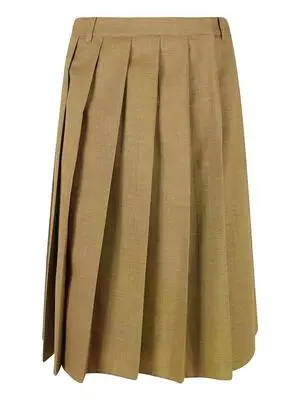 Prada Hopsack Midi-skirt - Neutrals