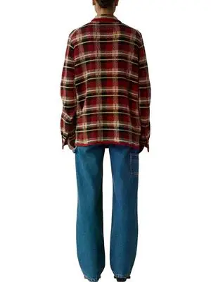Guest In Residence Check-pattern Cashmere Shirt - Red