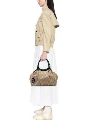 Gucci 2016-2026 Medium Diamante Canvas Sukey Tote Bag - Neutrals